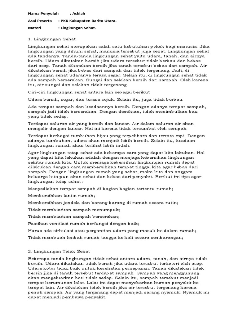 Materi Penyuluhan Sehat | PDF | Griya & Taman | Kesehatan Holistik