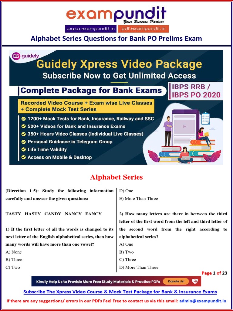 Alphabet Series Questions | Download Free PDF | Alphabet | English Language