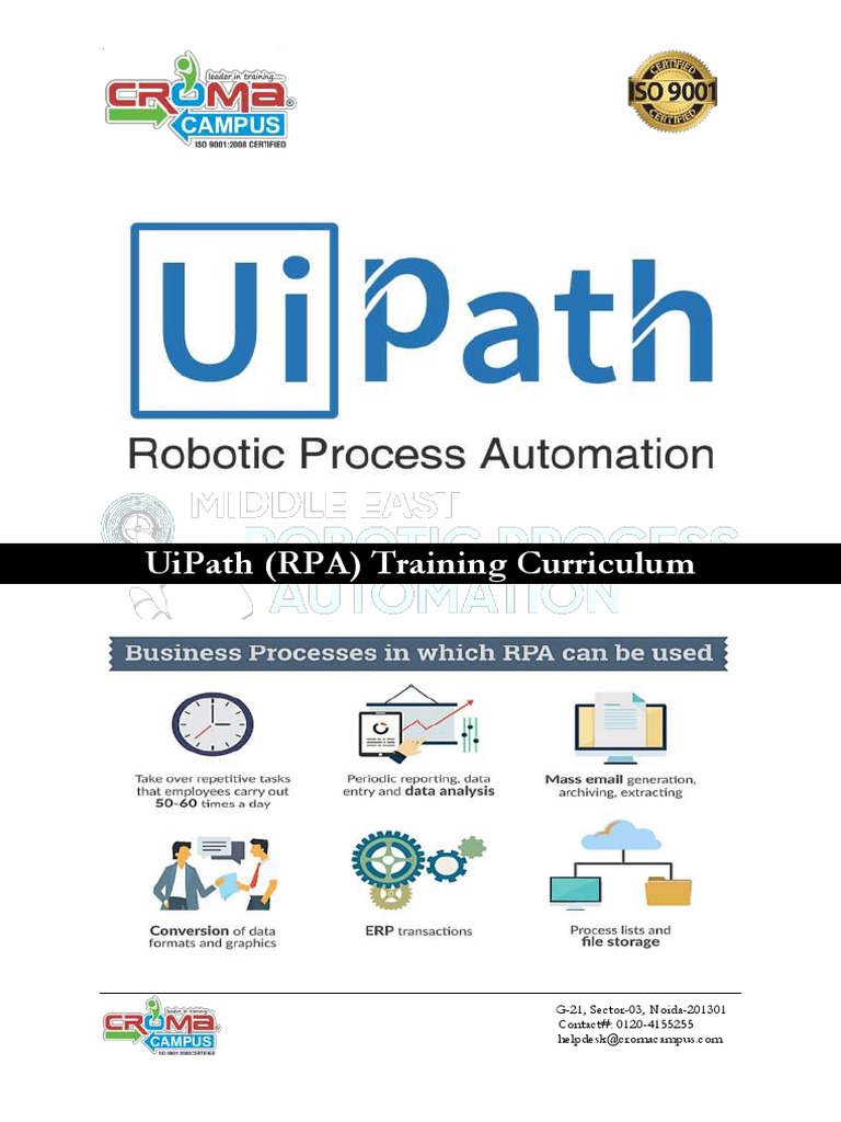 Croma Campus - UiPath (RPA) Training Curriculum | PDF | User Interface | Automation
