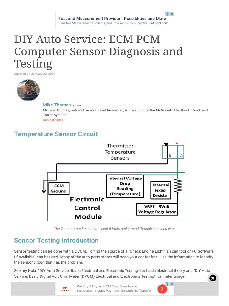Testing ECM and PCM Sensors | PDF | Voltage | Electrical Connector