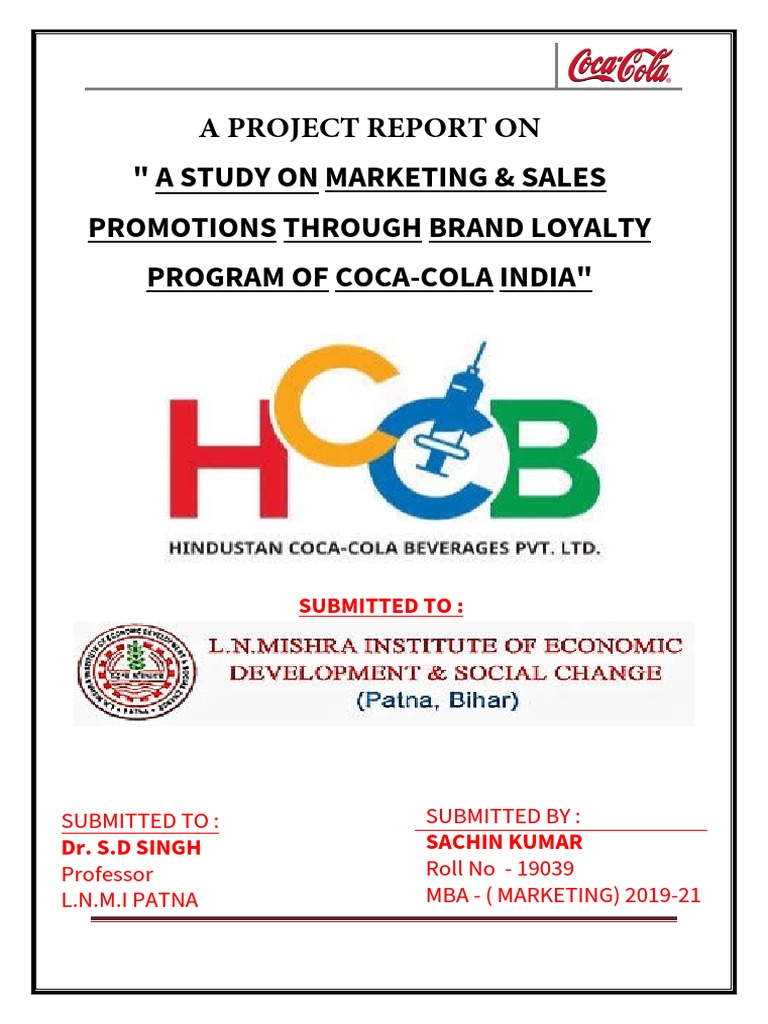A Project Report On " A Study On Marketing & Sales Promotions Through ...