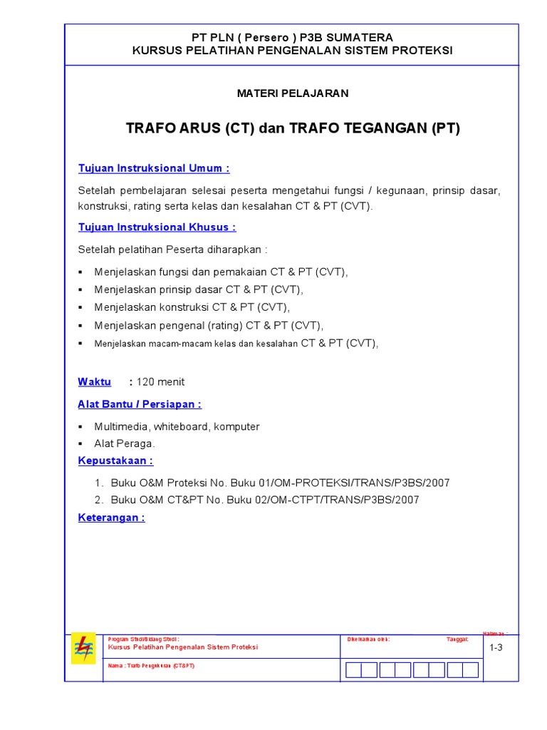 Trafo Pengukuran (CT&PT) | PDF
