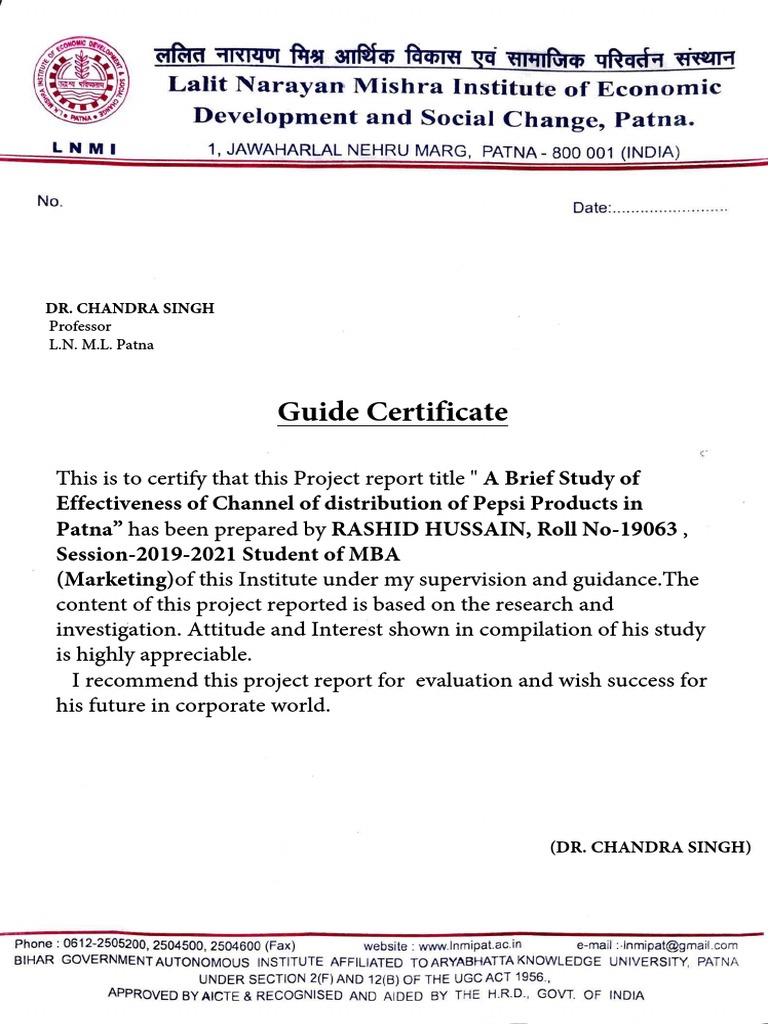 Guide Certificate | PDF