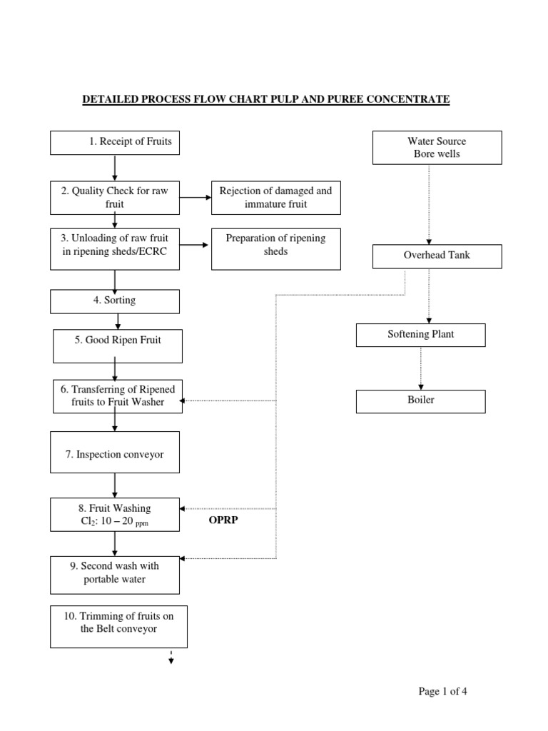 Detailed Process Flow Chart Pulp and Puree Concentrate | PDF ...