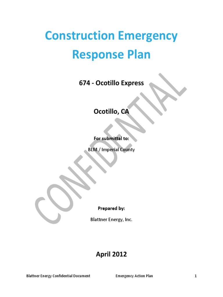 Construction Emergency Response Plan | PDF | Emergency | Ambulance