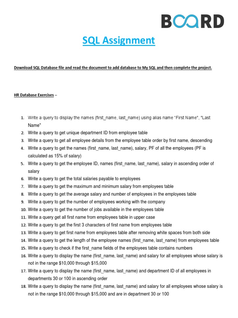 SQL Assignment 1 | PDF | Databases | Salary SQL Assignment 1 | PDF | Databases | Salary