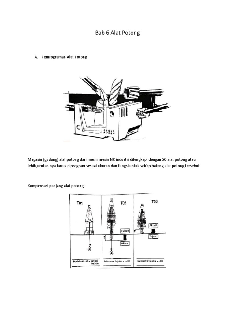 Pemrograman dan Kompensasi Alat Potong CNC | PDF | Metode & Bahan Ajar