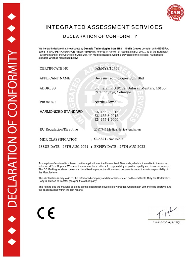 Uploads Document Declaration Conformity 163038522 | PDF | Business ...