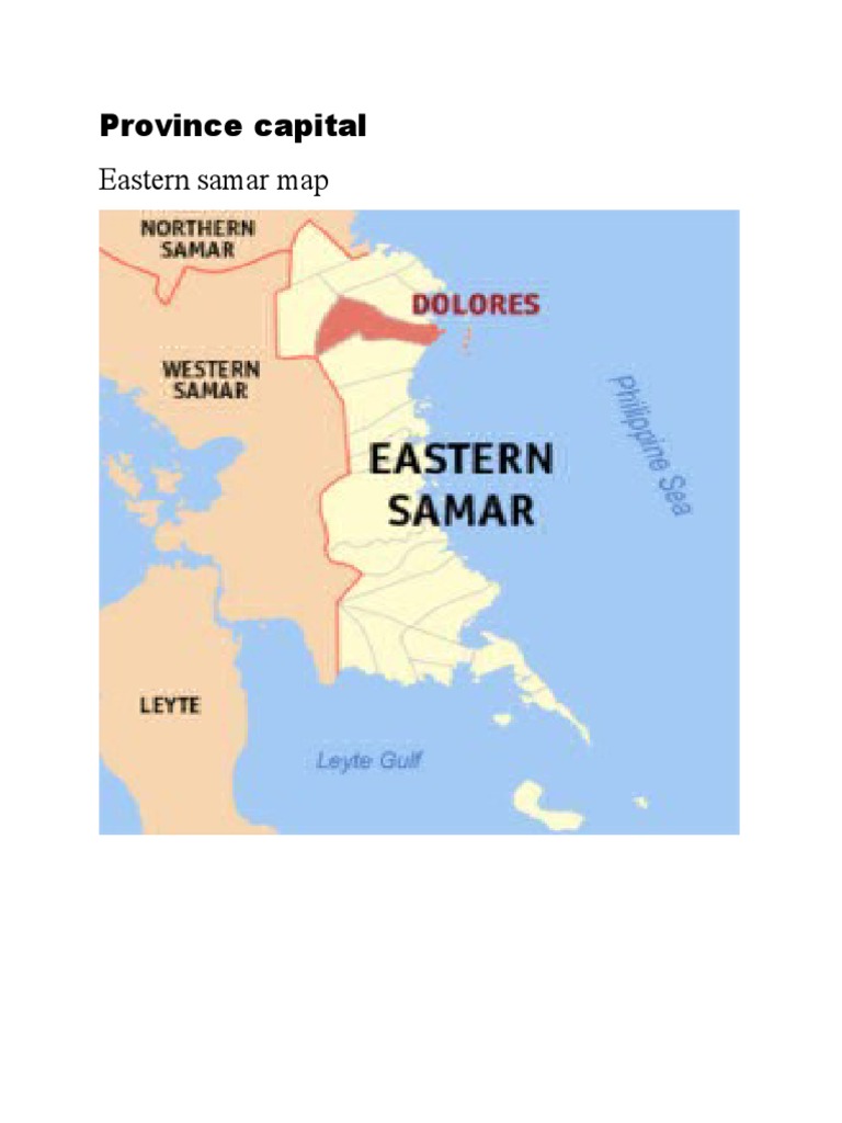 Province Capital Eastern Samar Map | PDF | Languages | Foreign Language ...