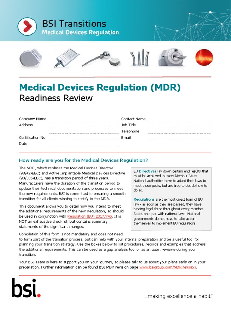 Bsi MD MDR Readiness Review Es en | PDF | Medical Device | Quality ...