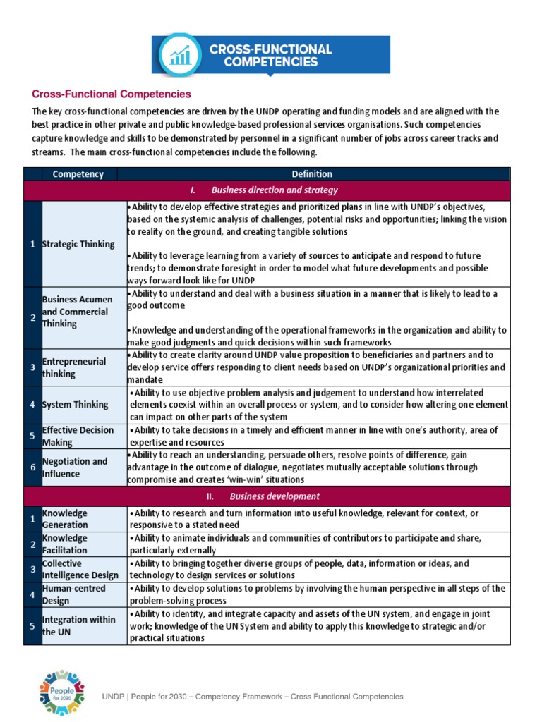 United Nations Development Programme: Cross-Functional Competencies | PDF | Competence (Human ...