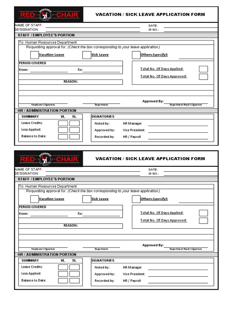 VL&SL Form | PDF | Human Resources | Economies