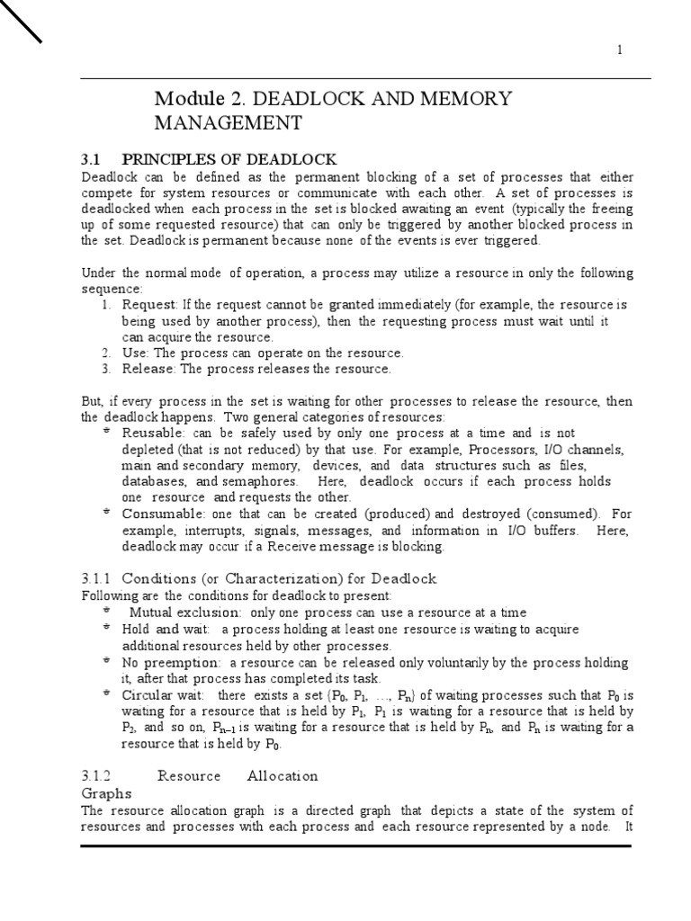 Module 2. Deadlock and Memory Management | PDF | Library (Computing) | Process (Computing)