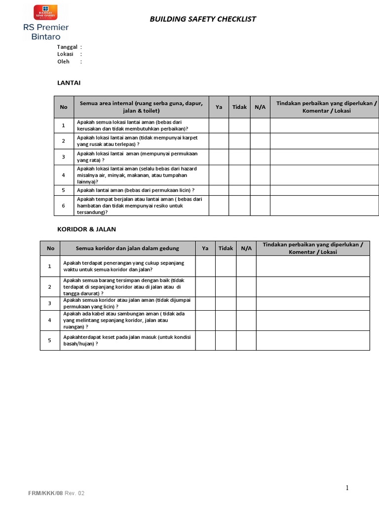 Building Safety Checklist | PDF