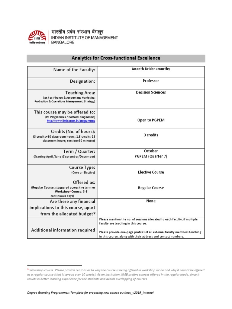 Analytics For Cross Functional Excellence: Ananth Krishnamurthy ...