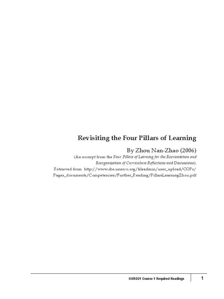 Revisiting The Four Pillars of Learning | PDF | Learning | Curriculum