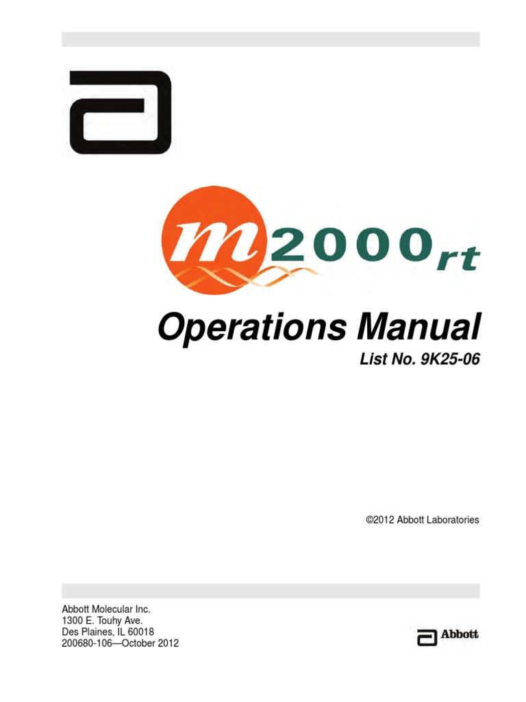 m2000rt Operations Manual v6 | PDF | Polymerase Chain Reaction ...