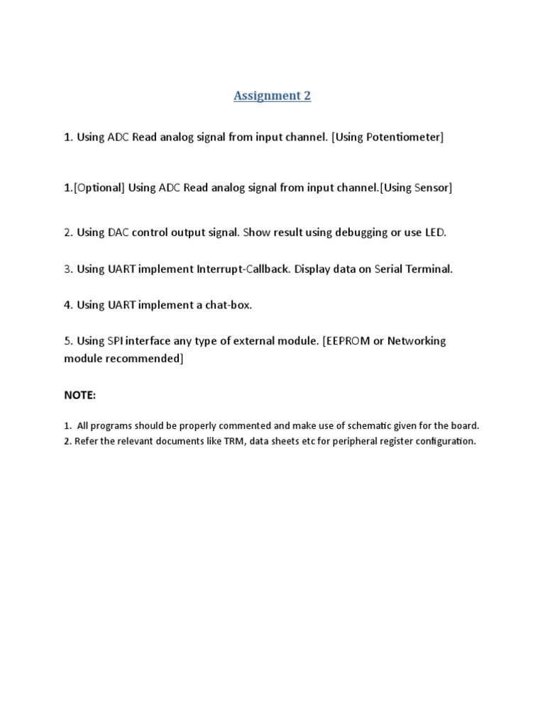 ARM Microcontroller Programming Assignment 2 | PDF