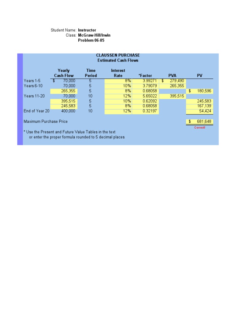 Chapter 6 - Excel Solutions | PDF | Present Value | Financial Services