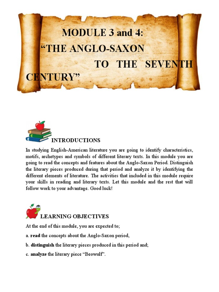 MODULE 3 and 4: "The Anglo-Saxon To The Seventh Century" | PDF ...
