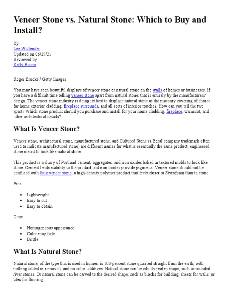 Veneer vs. Natural Stone: Key Differences | PDF | Wood Veneer | Flooring