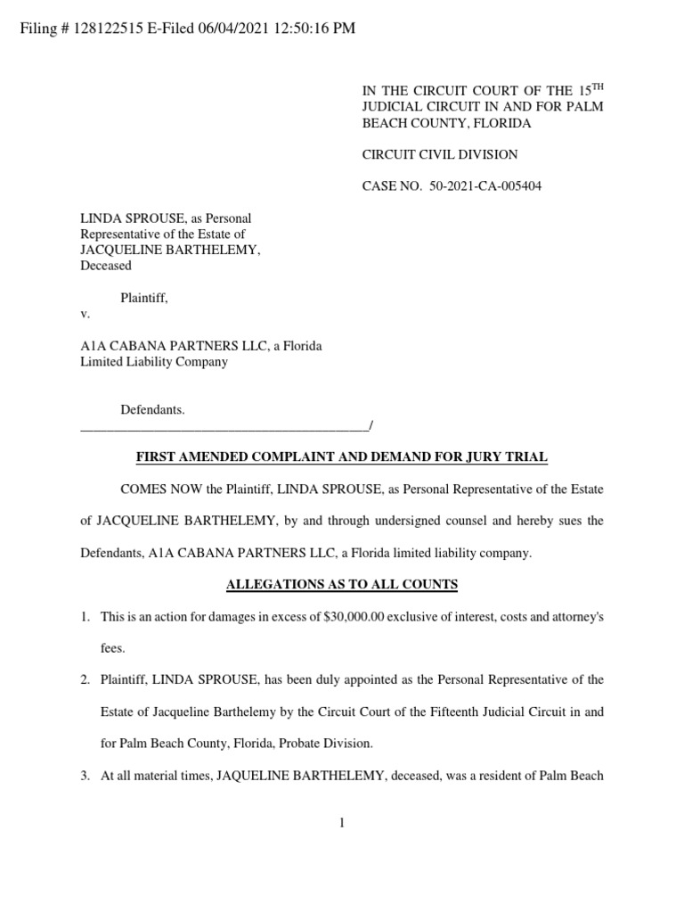 Amended Complaint | PDF | Negligence | Duty Of Care