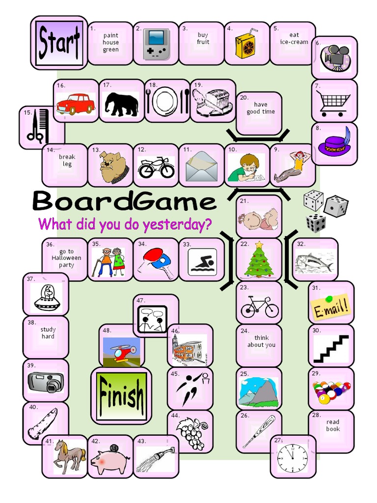 Board Game What Did You Do Yesterday Fun Activities Games - 1261 | PDF