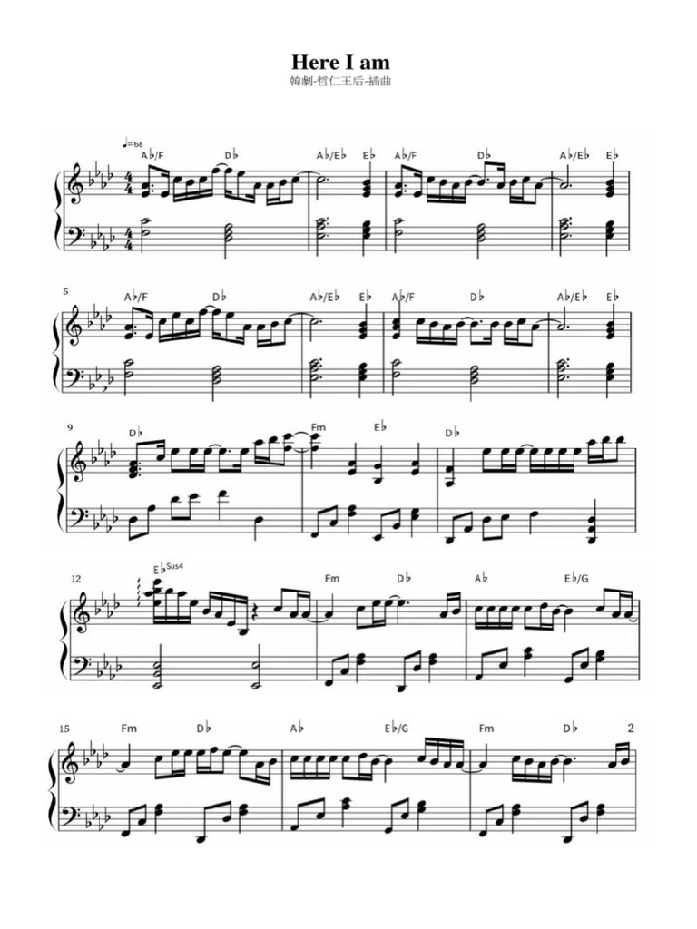 Here I Am Piano Sheet | PDF
