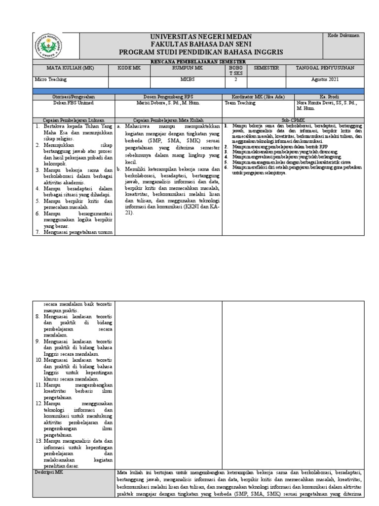 RPS Microteaching 2021 | PDF