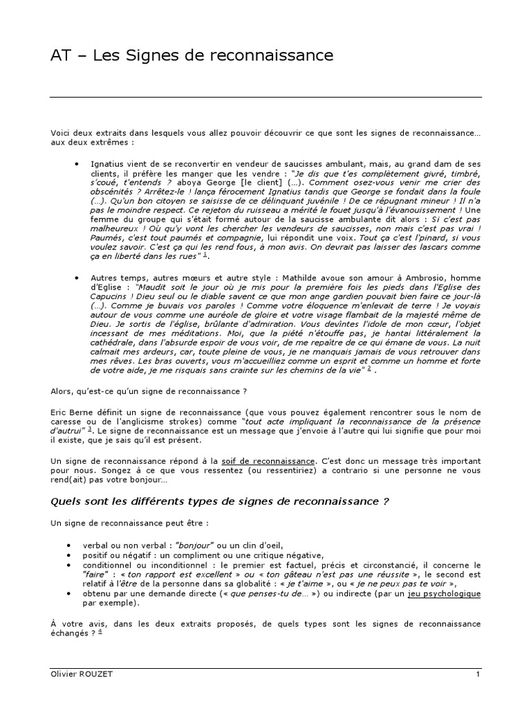AT Signes de Reconnaissance | PDF