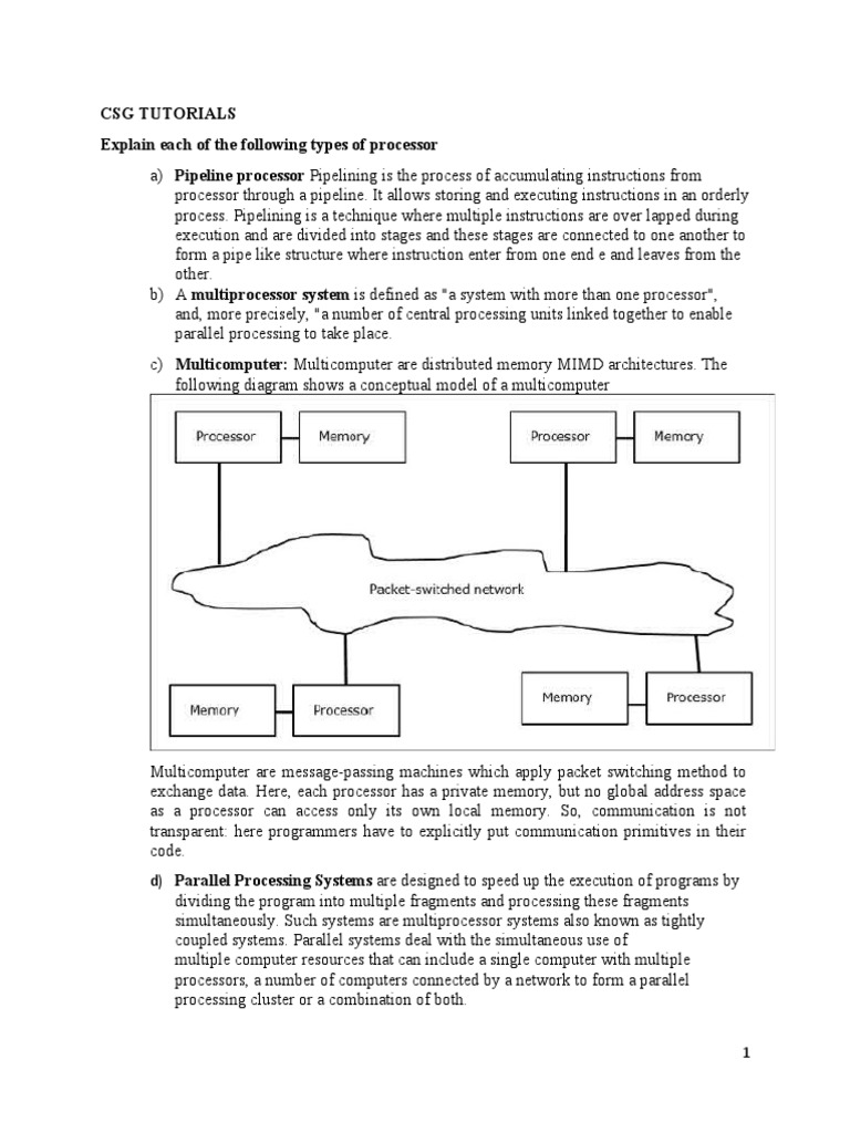 CSG Tutorials Explain Each of The Following Types of Processor | Download Free PDF | Central ...