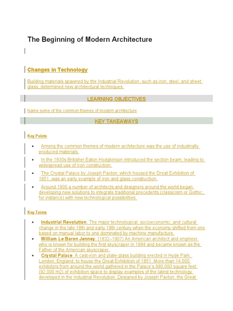 The Beginning of Modern Architecture | PDF | Design | Architectural Design