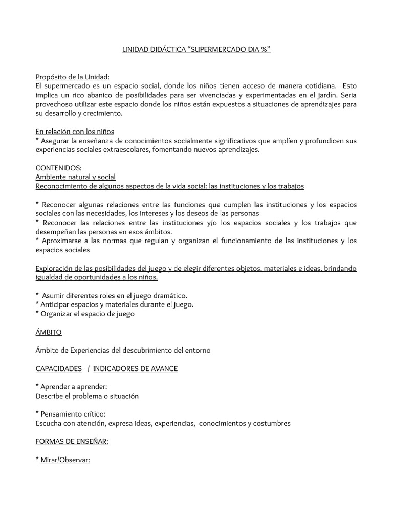 Unidad - Did - Ctica - El - Supermercado - Docx Filename - UTF-8 ...