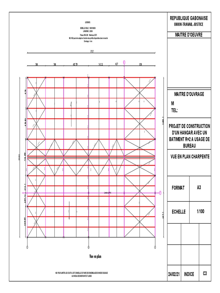 Plan de Construction d'un Hangar et Bâtiment R+2 | PDF