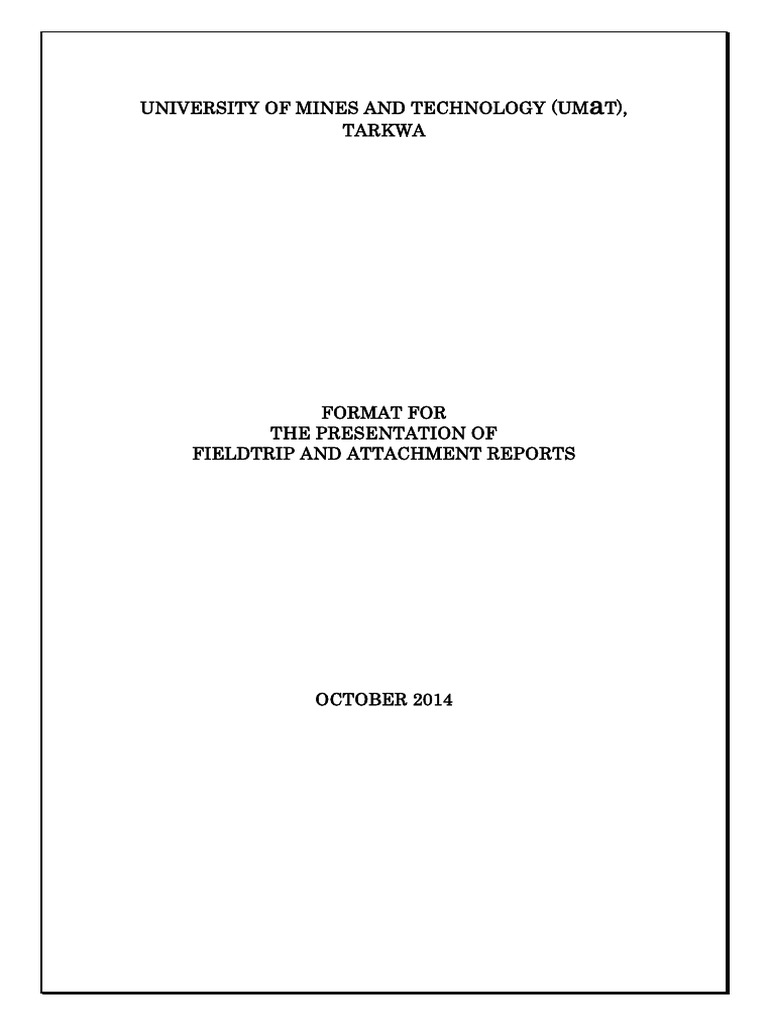 UMaT Fieldtrip & Attachment Report T.GUIDE | PDF | Engineering | Thesis