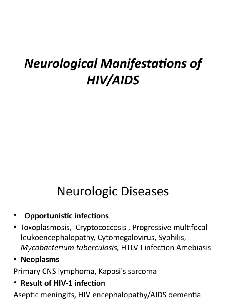 Neurological Manifestations of HIV | PDF | Peripheral Neuropathy ...