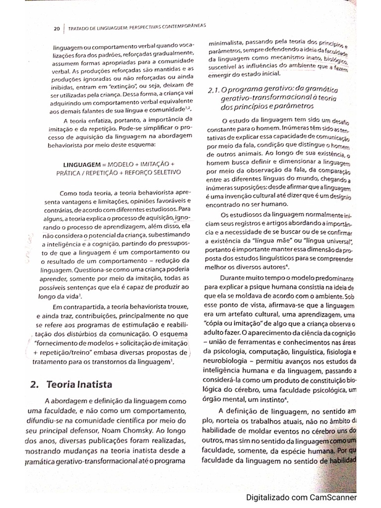 Chomsky - Teoria Inatista | PDF