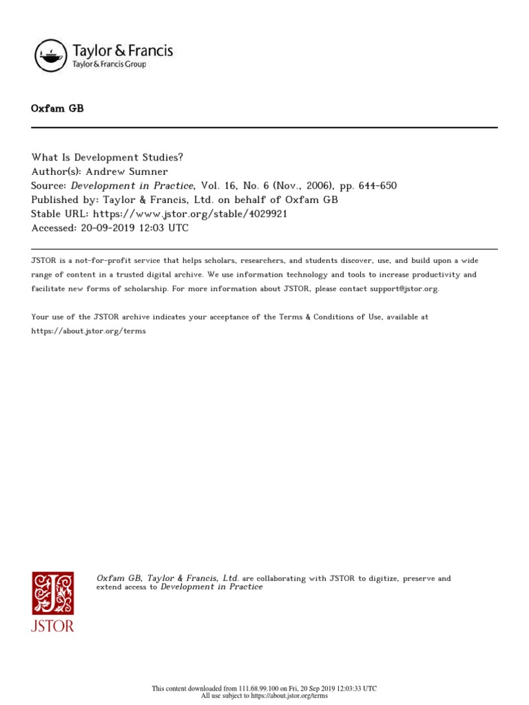 Understanding Development Studies | PDF | Economics | Academia