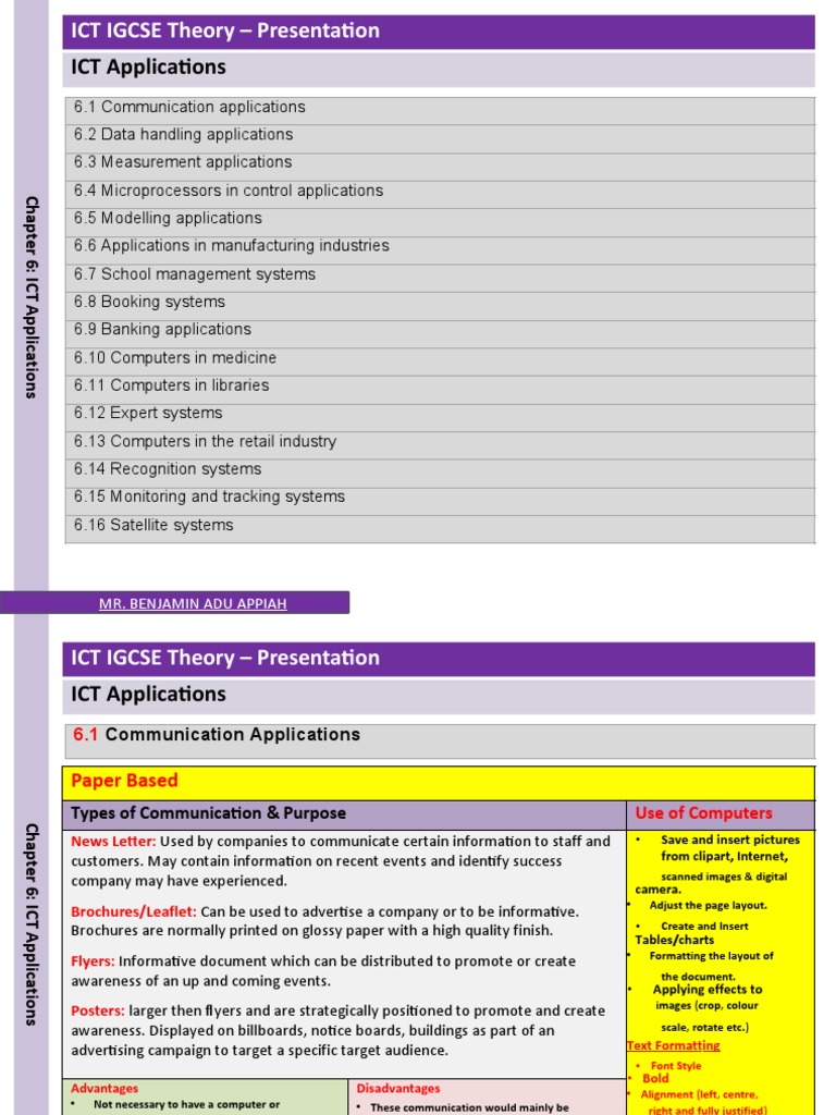 ICT Applications: ICT IGCSE Theory - Presentation | PDF | Simulation ...