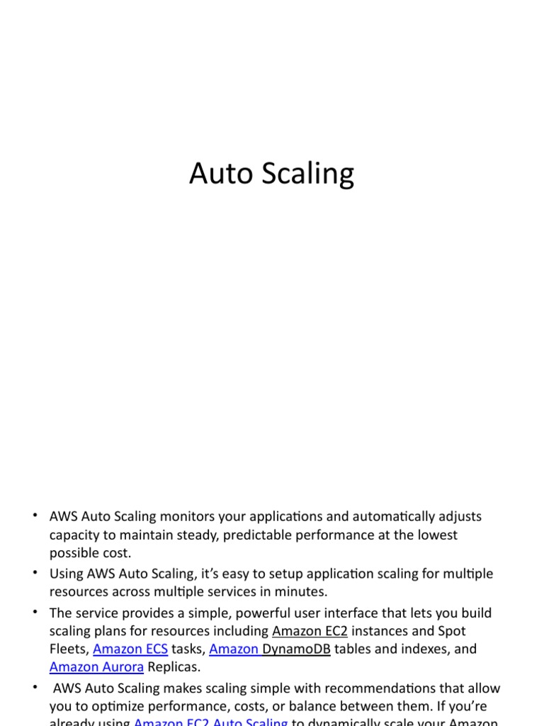 Auto Scaling | PDF | Cyberspace | Distributed Computing Architecture