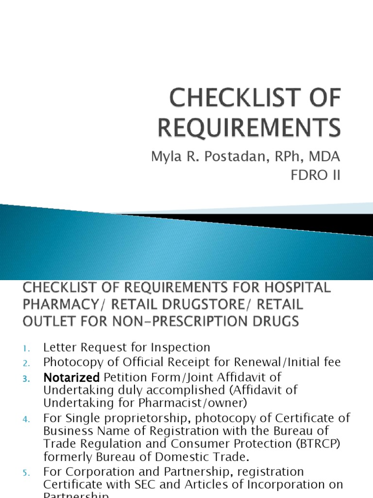 Myla R. Postadan, RPH, Mda Fdro Ii | PDF | Pharmacy | Food And Drug ...