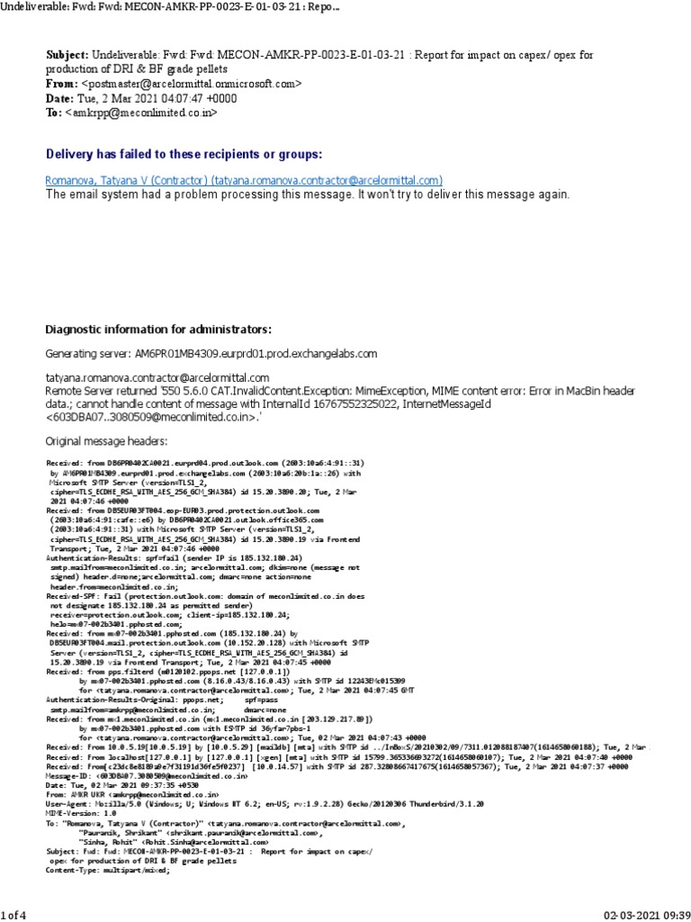 Failure in Sending Mail | PDF | Cyberspace | Online Services