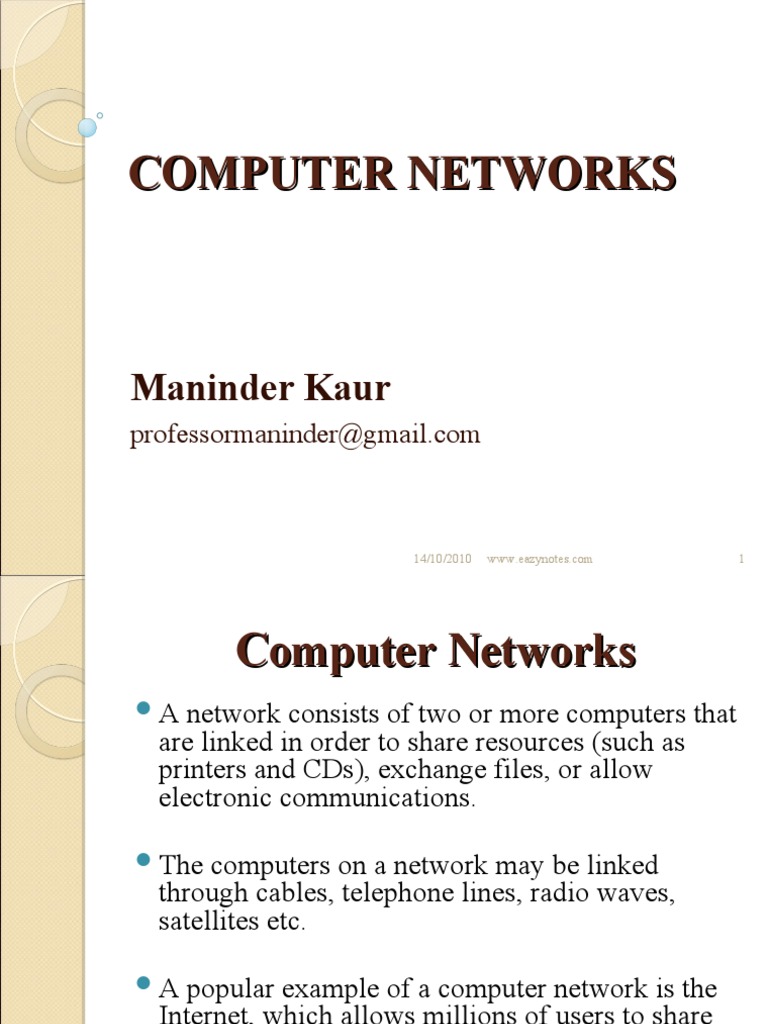 Introduction To Computer Networks | PDF | Computer Network | Client–Server Model