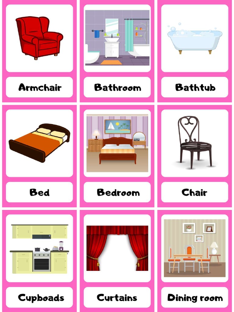 Flashcards House and Furniture Min | PDF