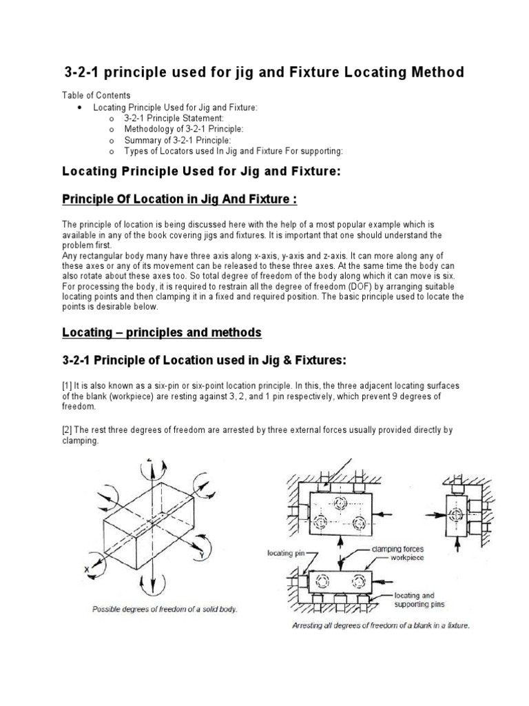 3-2-1 Principle Used For Jig and Fixture Locating Method | PDF ...
