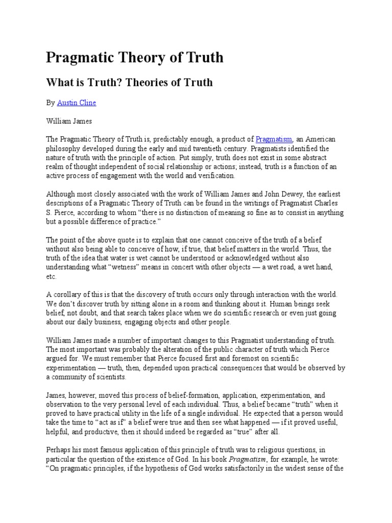 Understanding Pragmatic Truth Theory | PDF | Truth | Logic