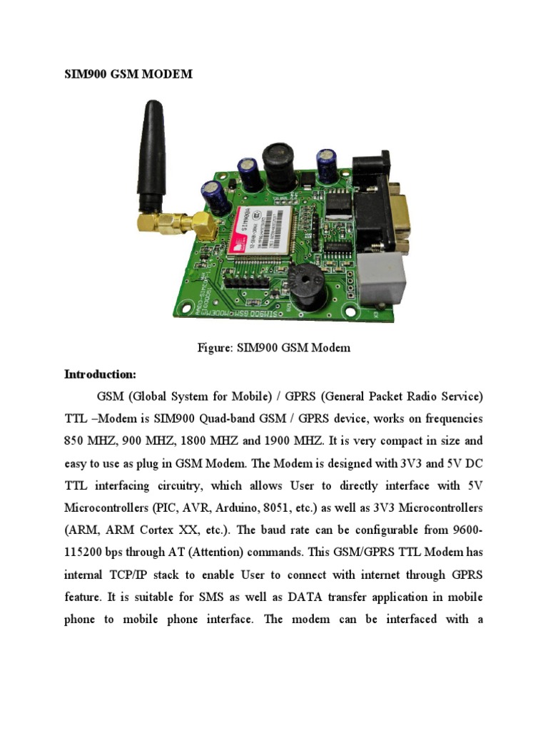 SIM 900 GSM Modem With TTL | PDF | General Packet Radio Service | Gsm