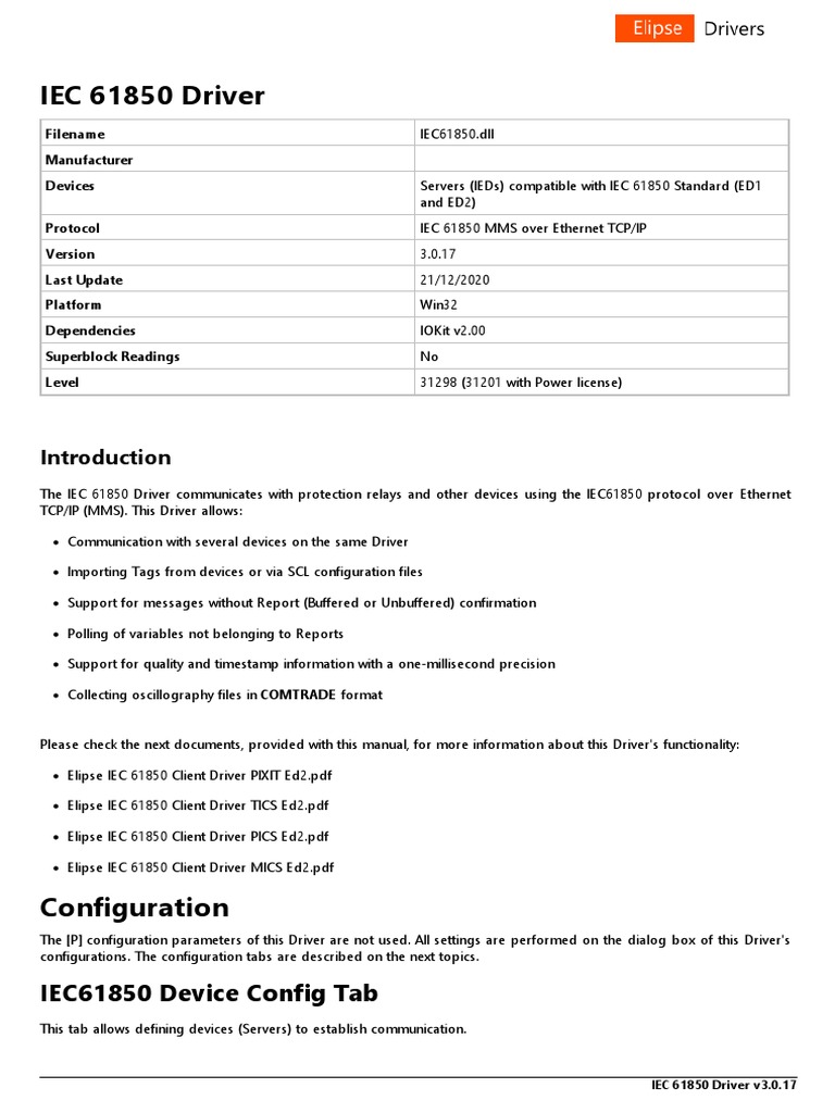 Iec 61850 Driver Iec61850 Device Config Tab Pdf Osi Model