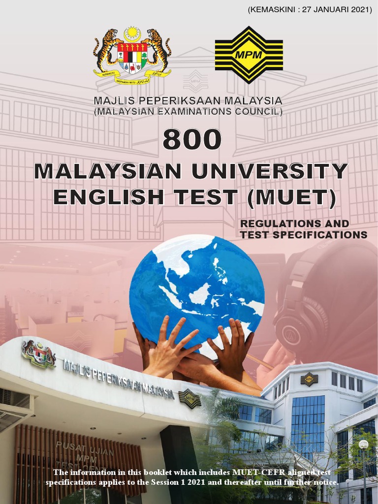 UPDATED 27th Jan 2021 MUET Regulations and Test Specifications | PDF ...