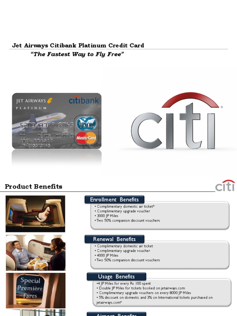 "The Fastest Way To Fly Free": Jet Airways Citibank Platinum Credit ...